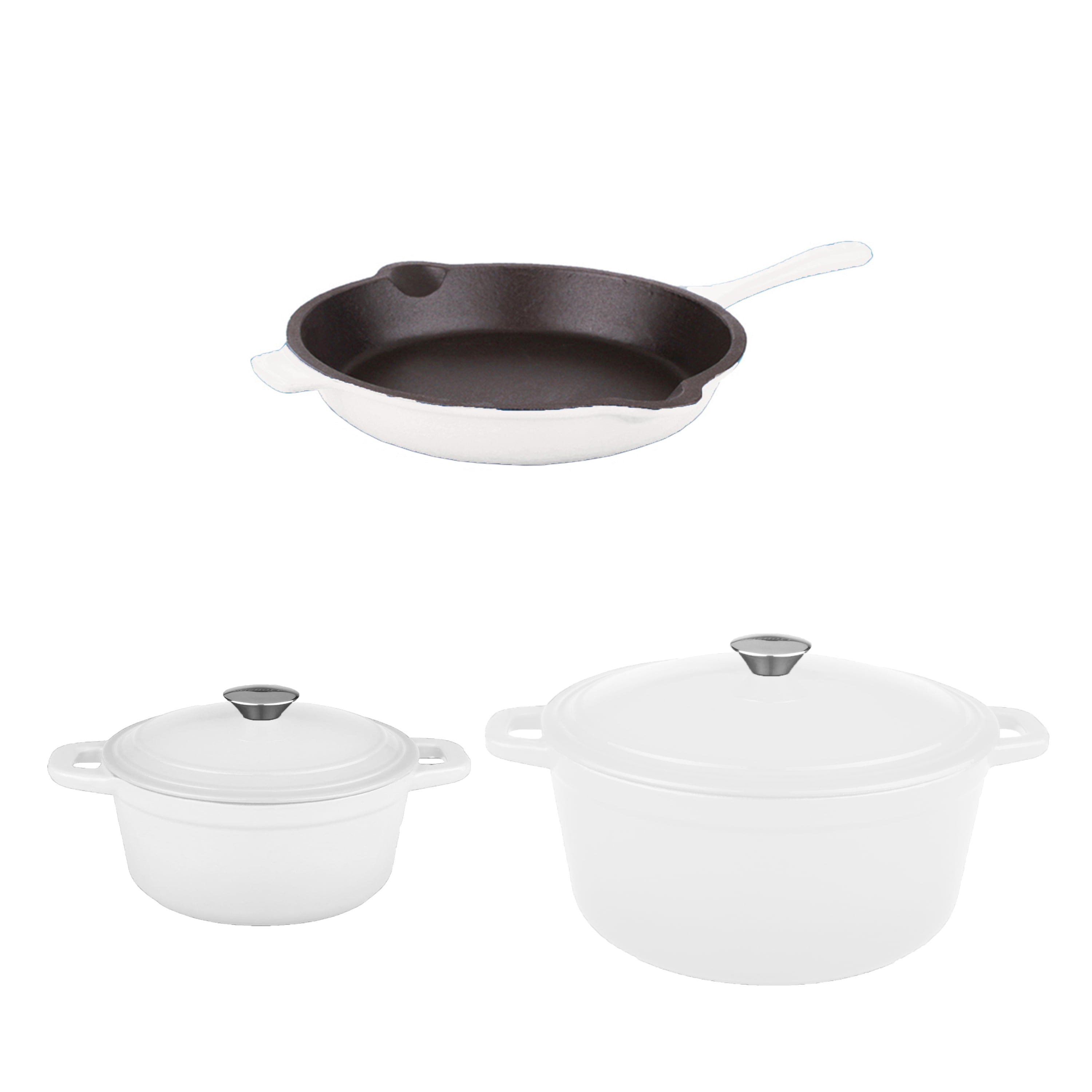 BergHOFF Neo 5Pc Cast Iron Cookware Set, 3Qt Covered Dutch Oven, 5Qt ...