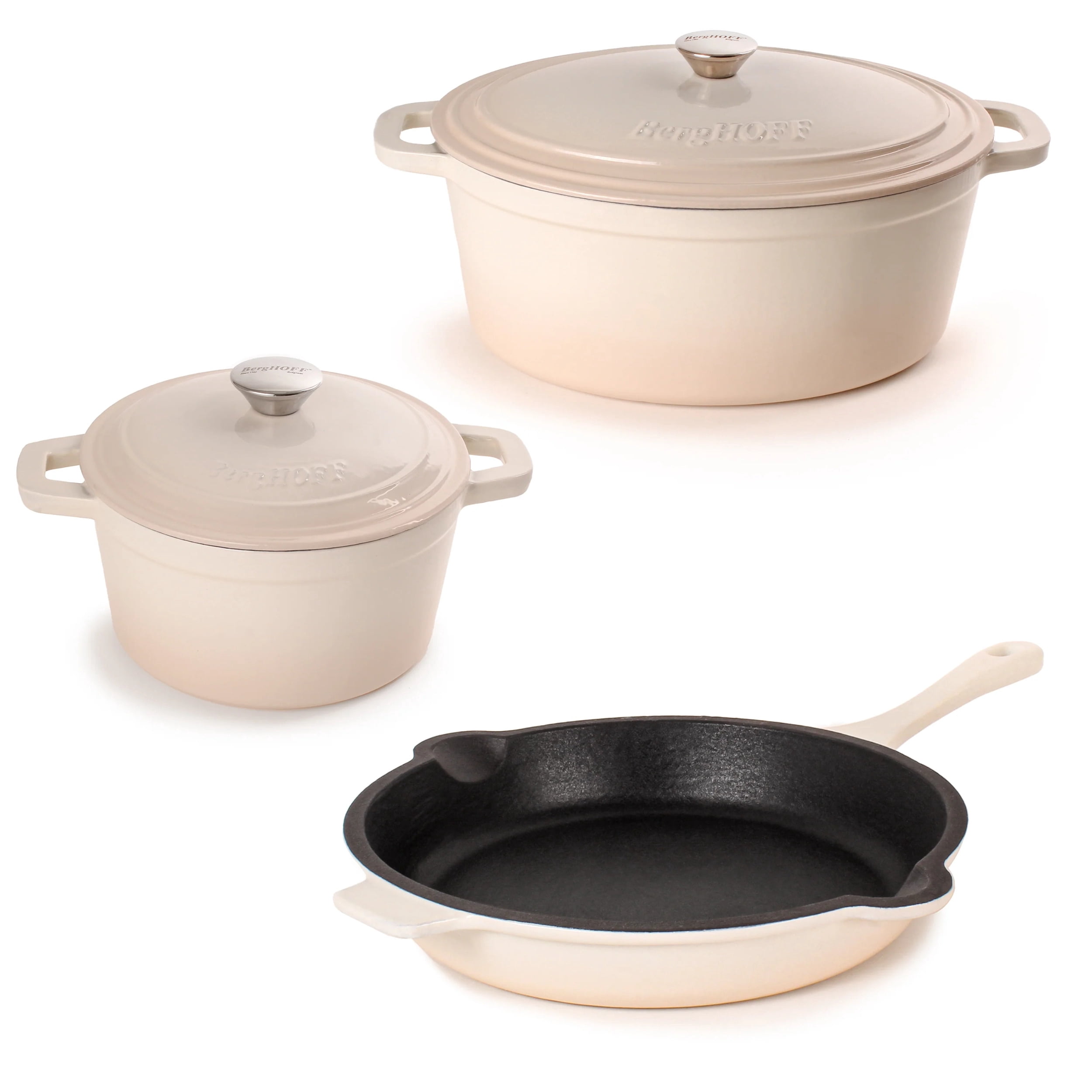 BergHOFF Neo 5Pc Cast Iron Cookware Set, Meringue - Walmart.com