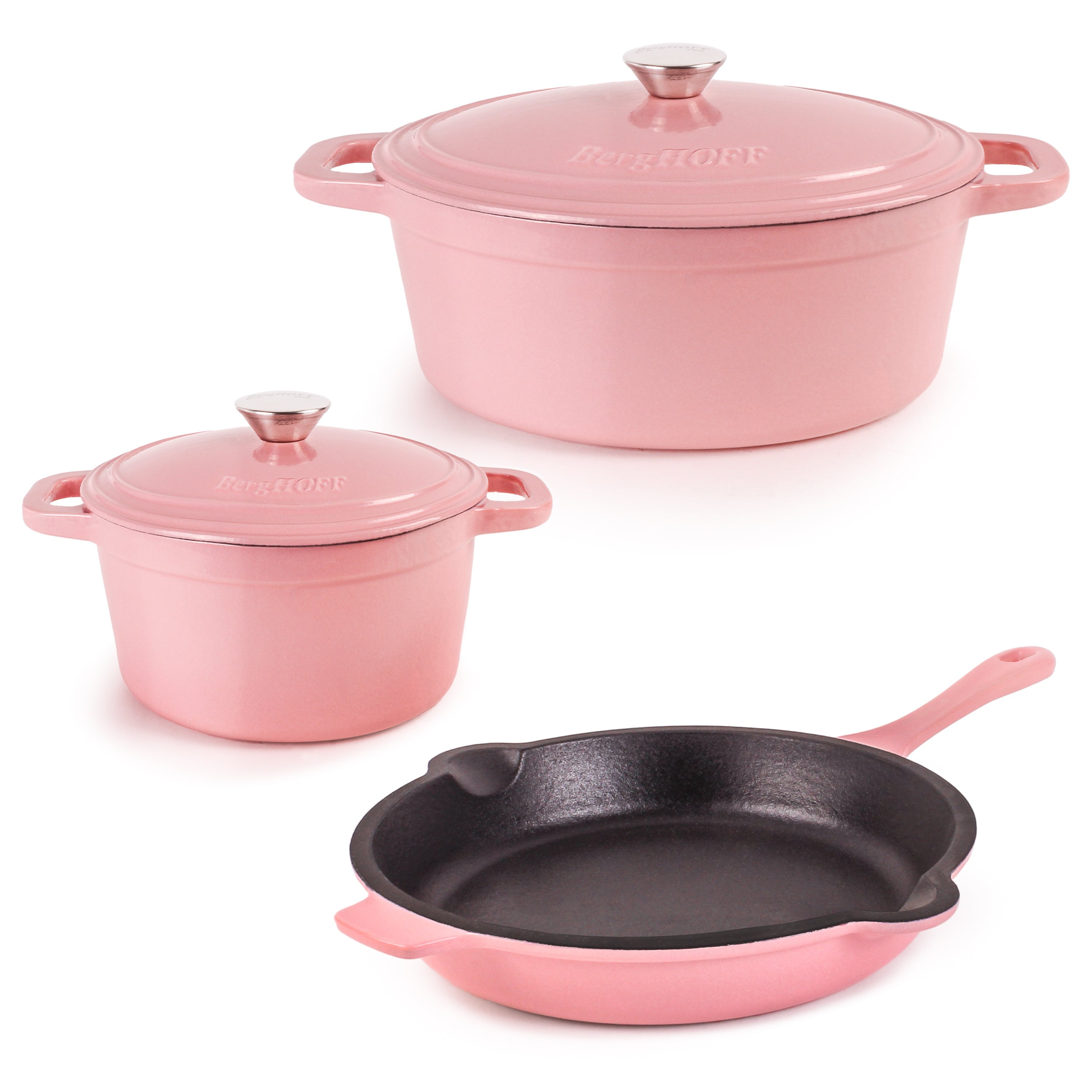 BergHOFF Neo 5Pc Cast Iron Cookware Set, Pink - Walmart.com