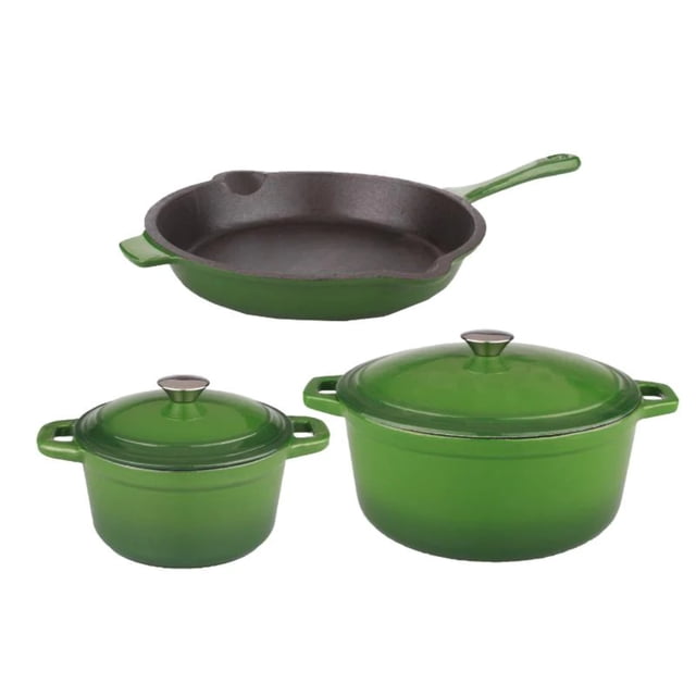 BergHOFF Neo 5Pc Cast Iron Set, 3Qt Covered Dutch Oven, 5Qt Covered ...