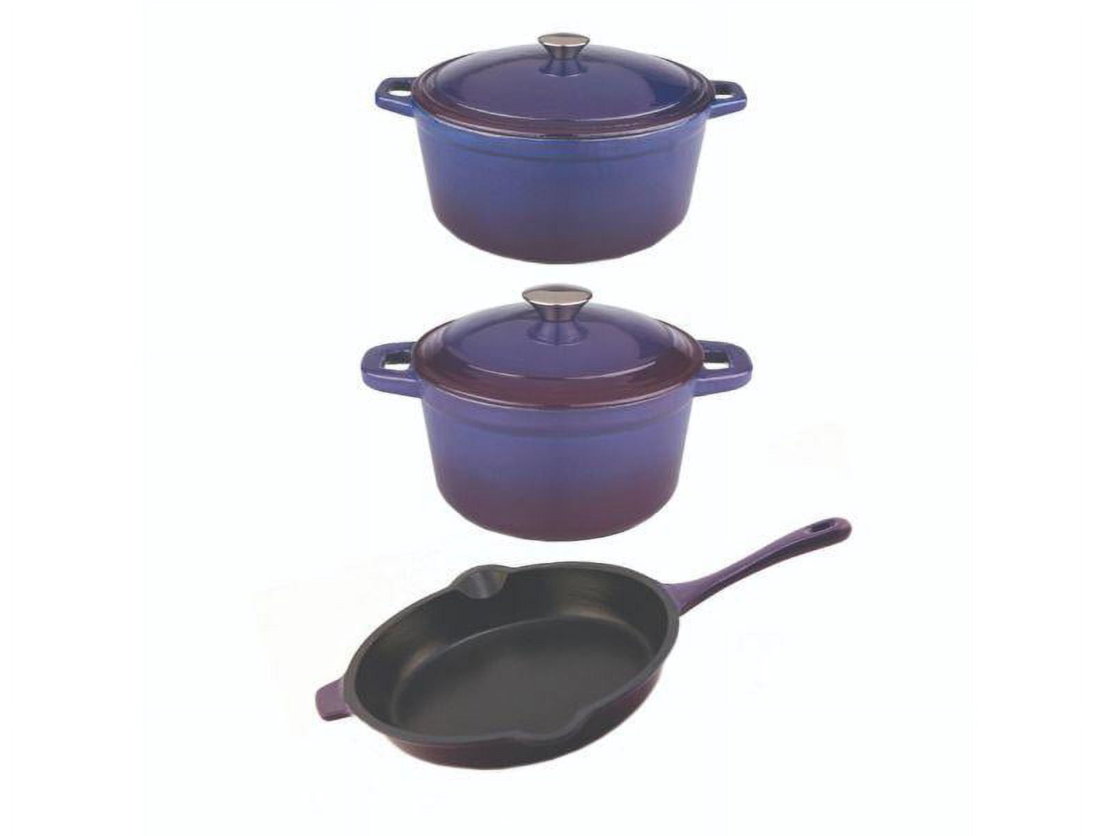 BergHOFF Neo Cast Iron Set 5pc Purple (3qt Cast Iron Covered Stockpot ...