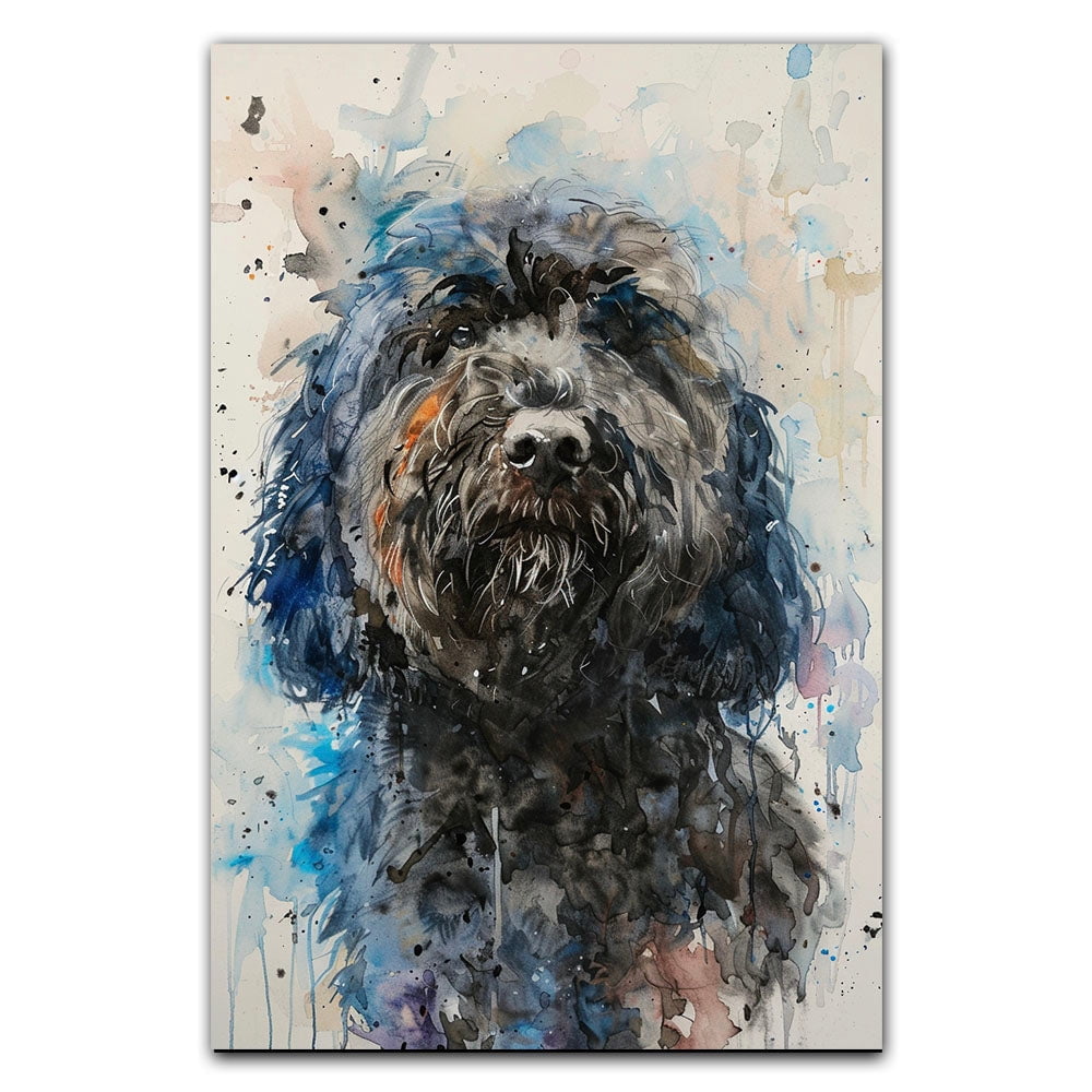 Bergamasco Sheepdog Dog Poster Wall Art, Modern Cute Colorful Puppy ...