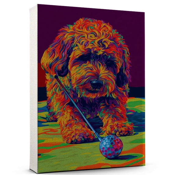 Bergamasco Sheepdog Dog Stretched Canvas Size 8x12 Golf Canvas – Cute ...