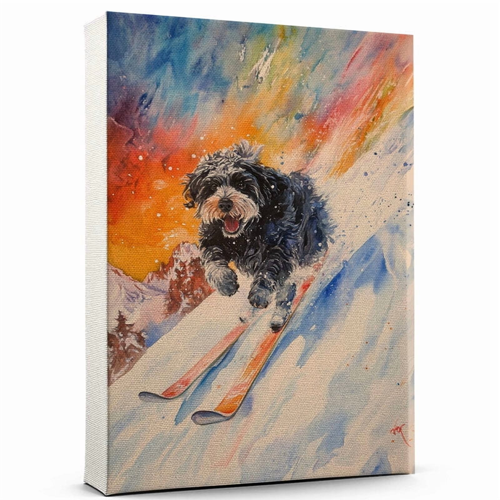 Bergamasco Sheepdog Dog Stretched Canvas Size 8x12 – Skiing Canvas ...