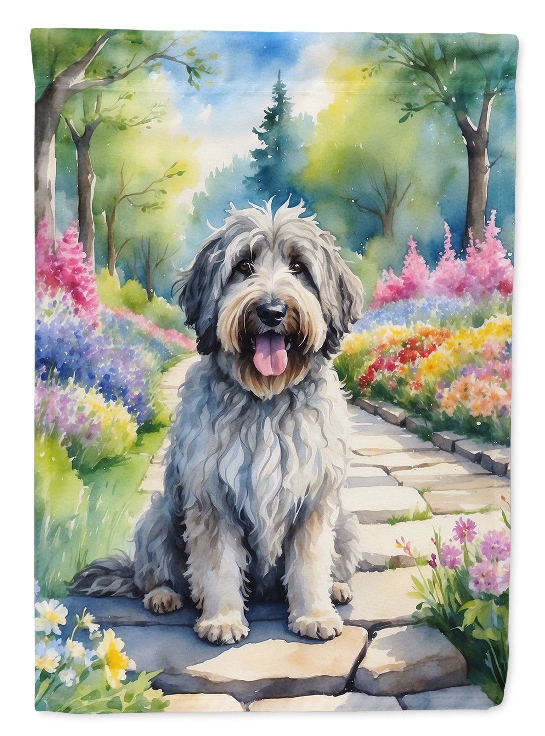 Bergamasco Sheepdog Spring Path House Flag 28 in x 40 in - Walmart.com