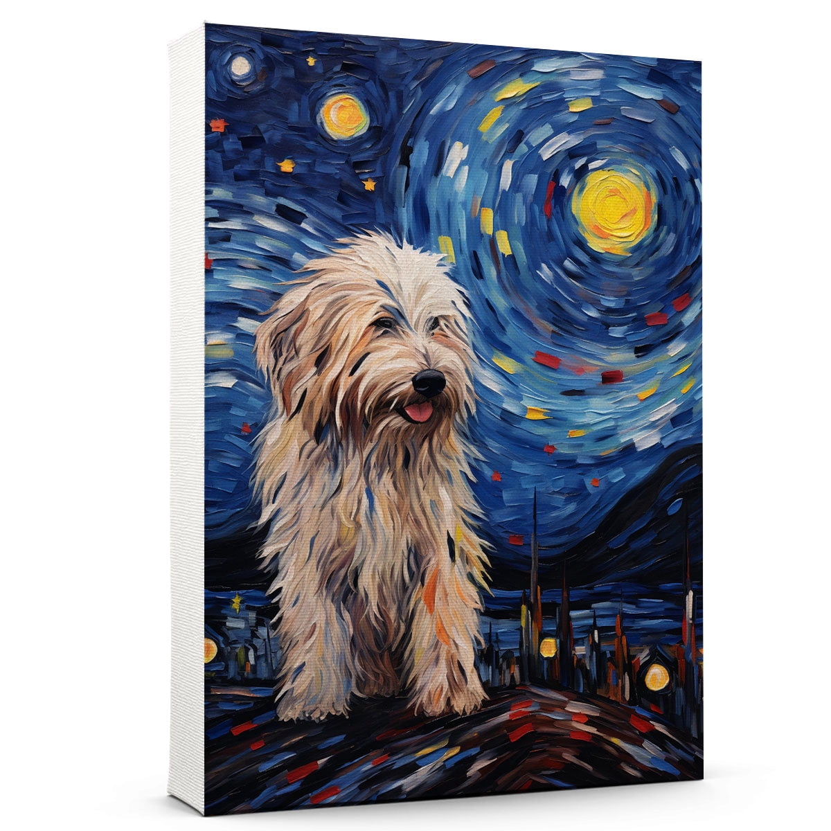 Bergamasco Sheepdog Starry Night Dog Canvas Print - Van Gogh Inspired ...