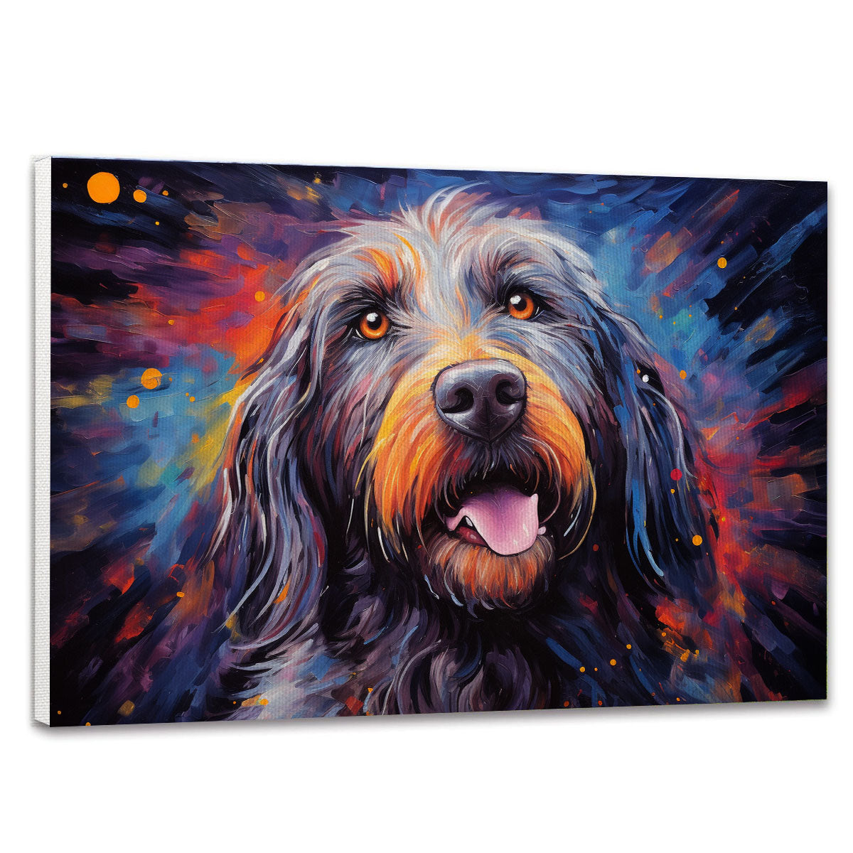 Bergamasco Sheepdog Van Gogh Starry Night Dog Print Canvas Wall Art ...