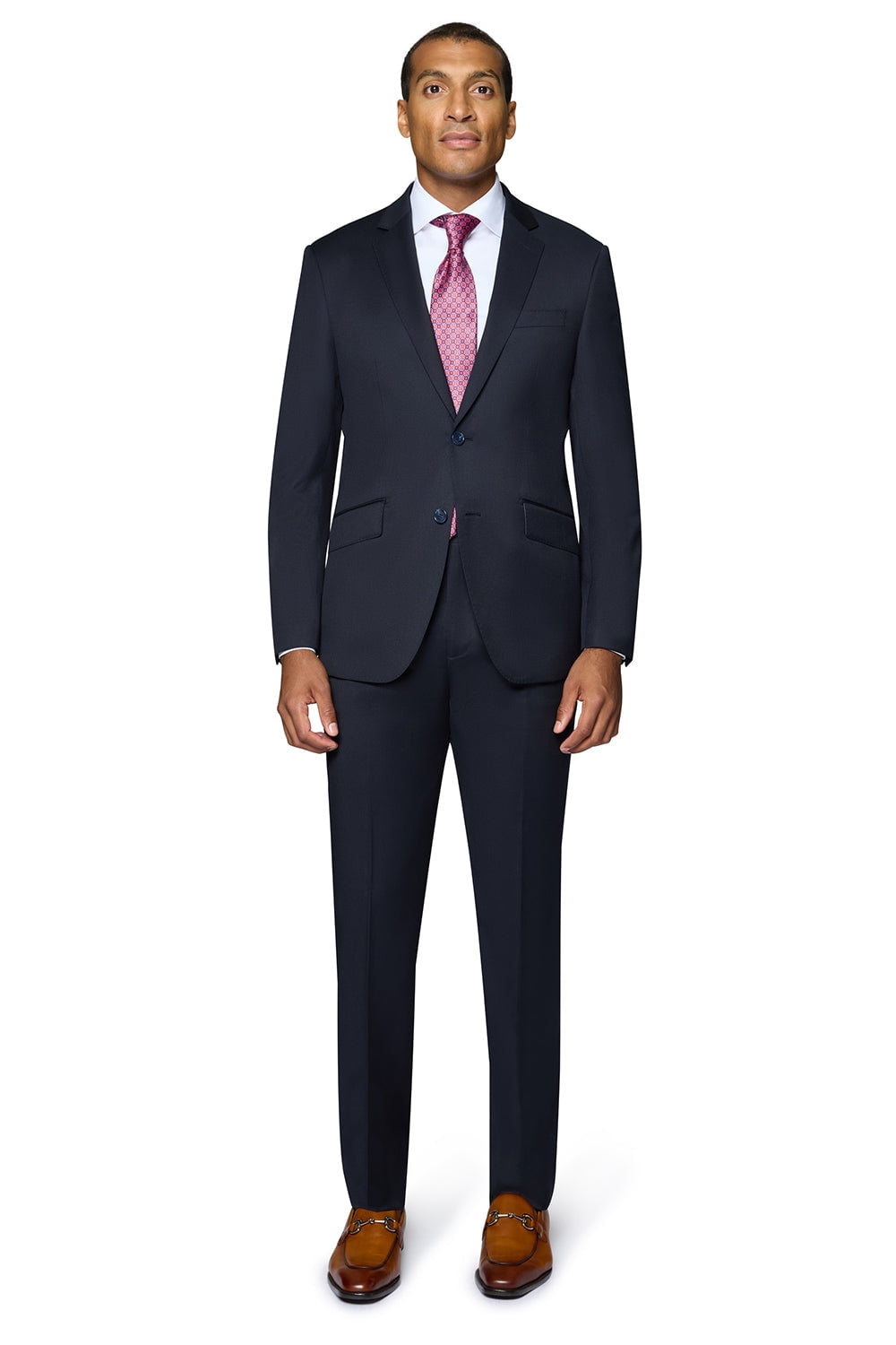 Bergamo Elegant - Reda | Modern Fit 2-Piece Solid Suit - Navy - Walmart.com
