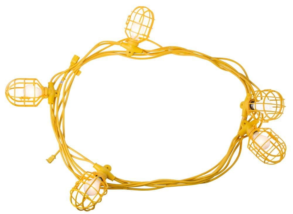 Bergen Industries 50 Ft. 14/2 Sjtw 5-Cage Temporary Work Light Stringer ...