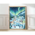 Bergen Norway Northern Lights Aurora Borealis Travel Wall Art Unframed ...