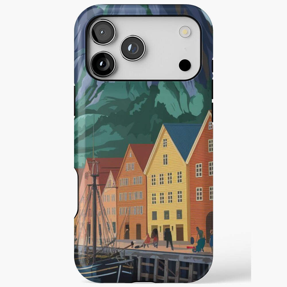 Bergen Norway Vintage Travel Protective and Compatible iPhone 11-17 Pro ...