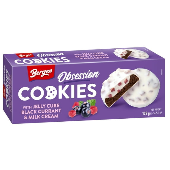 Bergen OBSESSION cookies with blackcurrant & milk cream 128g/4.51 oz ...