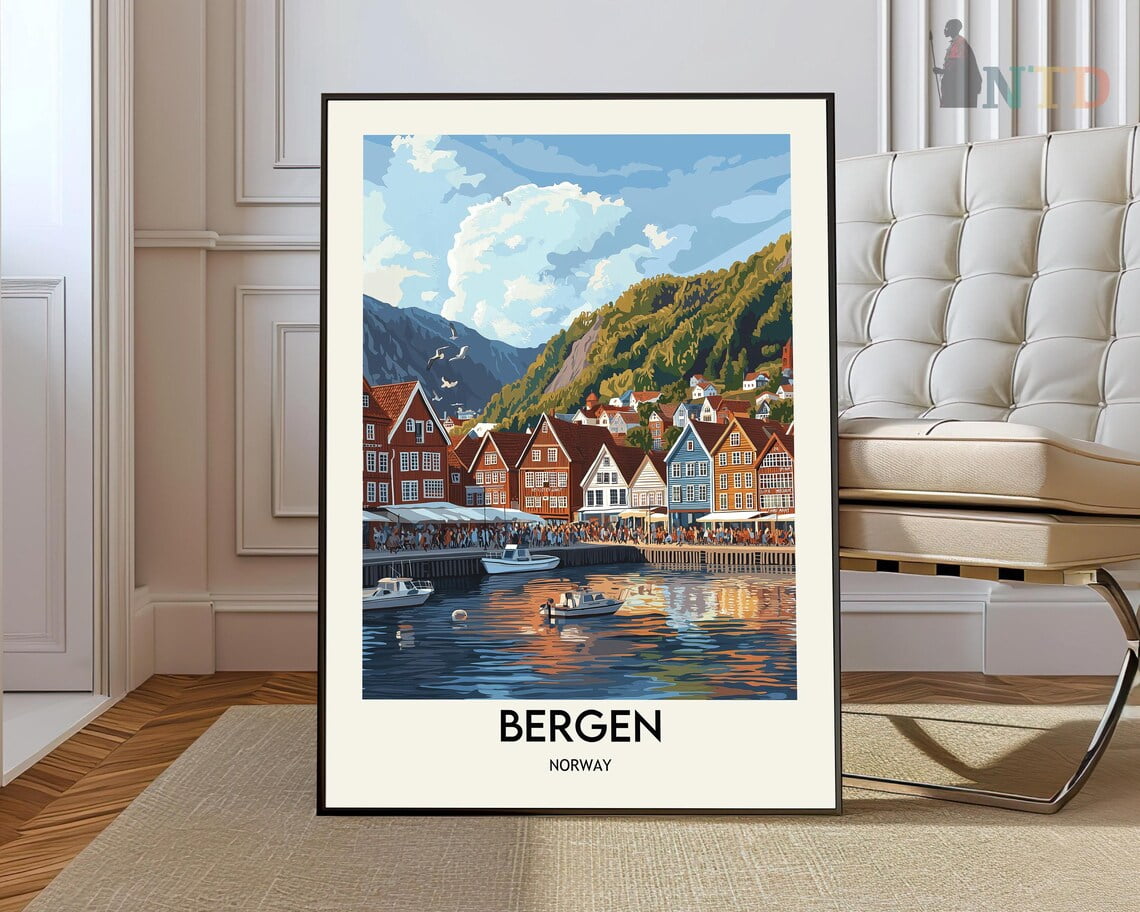 Bergen Poster, Bergenbergen Print, Bergen Photo, Bergen Poster Print ...