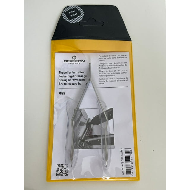Bergeon 7825 Spring Bar Tweezers, Lug Removal Fitting Tool, Swiss Watch ...