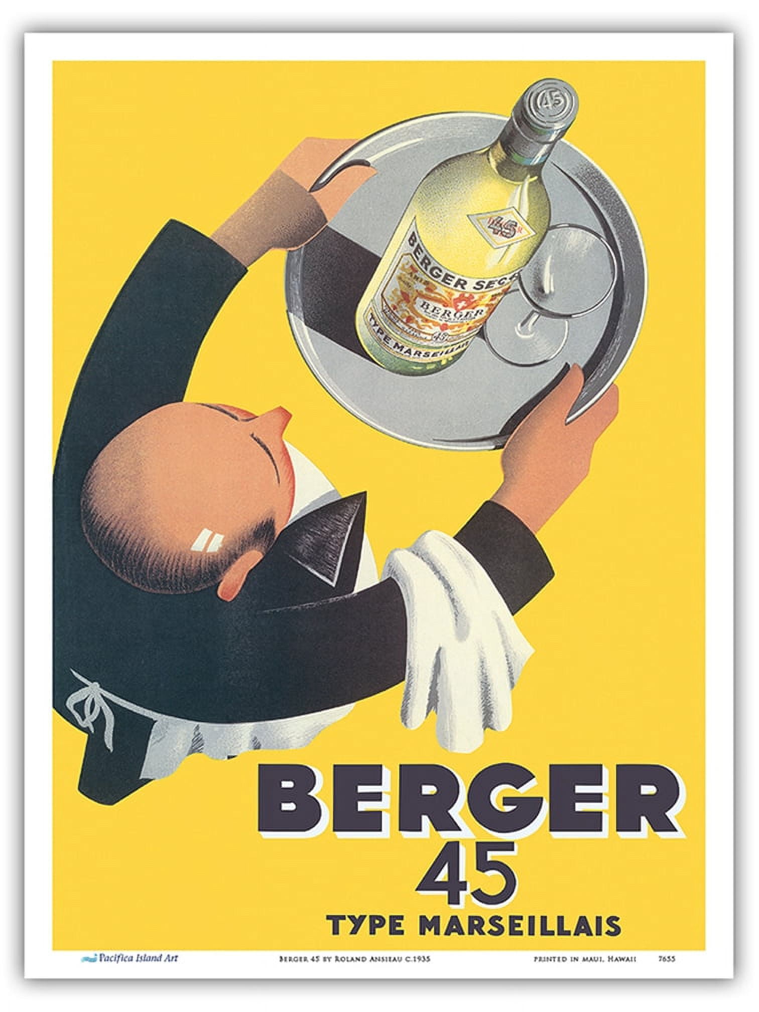 Berger 45 - Type Marseillais French Liquor - Vintage French Advertising ...