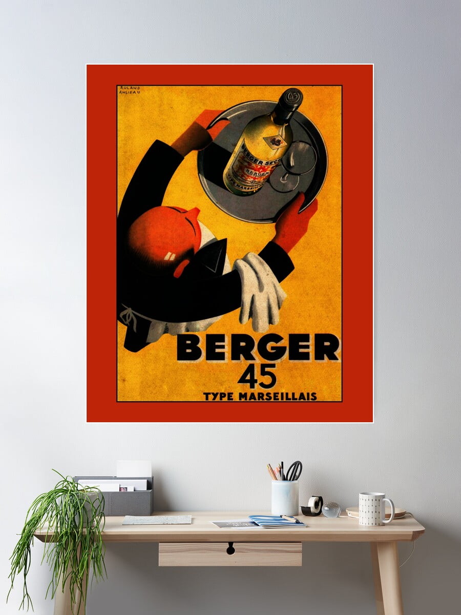 Berger 45 Vintage Vine Advert Poster Wall Art, Modern Wall Decor For ...