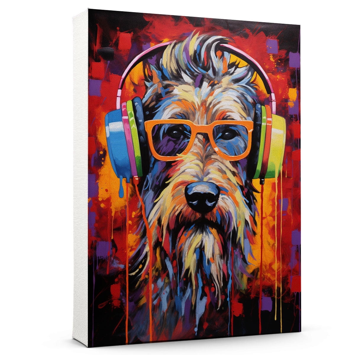Berger Picard Dog Canvas Art With Headphones Graffiti Art Abstract ...