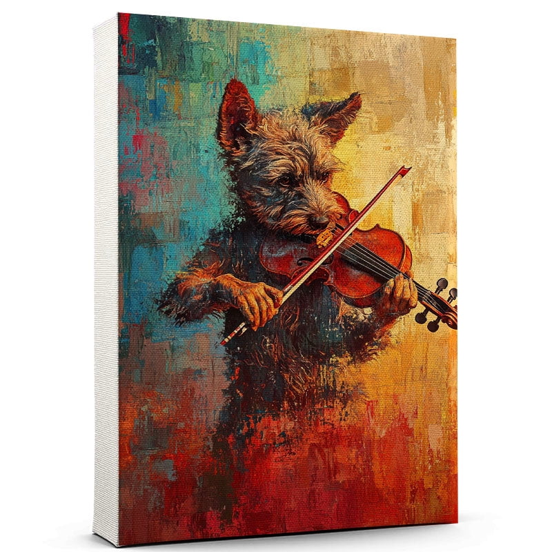 Berger Picard Dog Violin Art Stretched Canvas Size 8x12 – Berger Picard ...