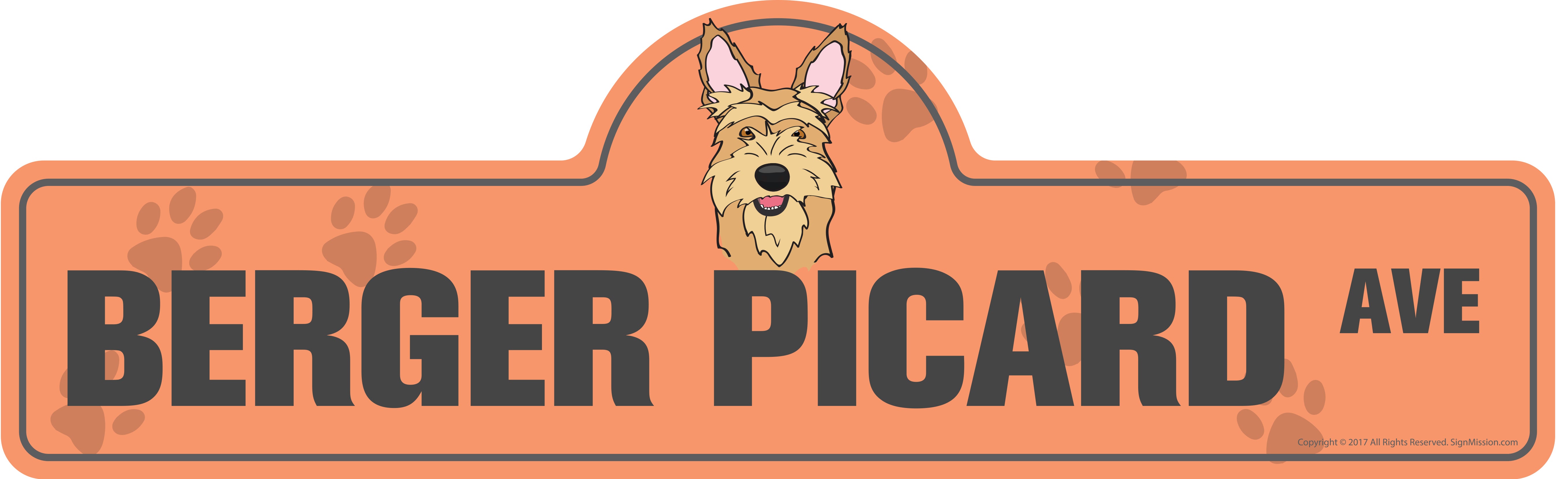 Berger Picard Street Sign | Indoor/Outdoor | Dog Lover Funny Home Décor ...