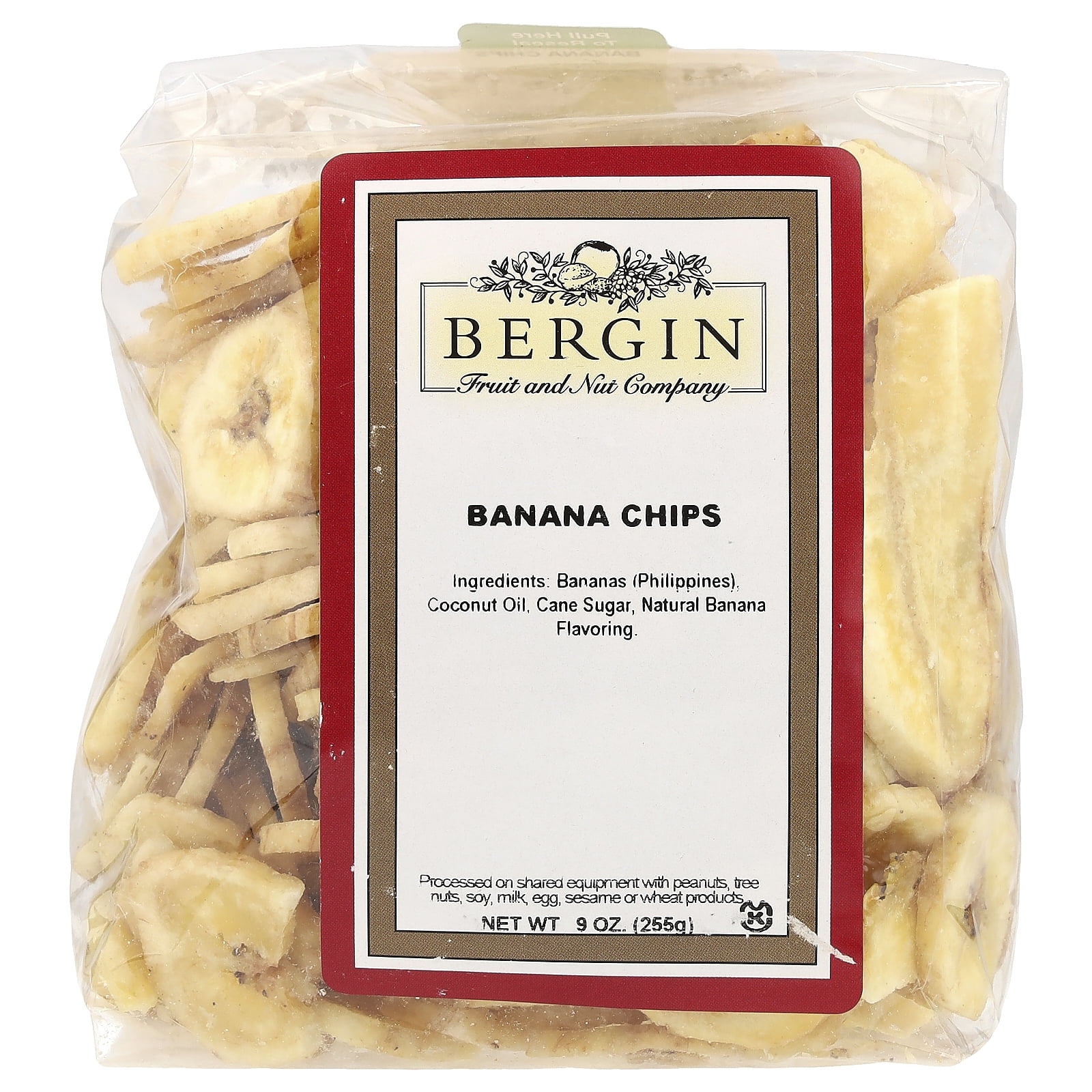Bergin Fruit and Nut Company Banana Chips, Kosher, 9 oz (255 g), Snack ...