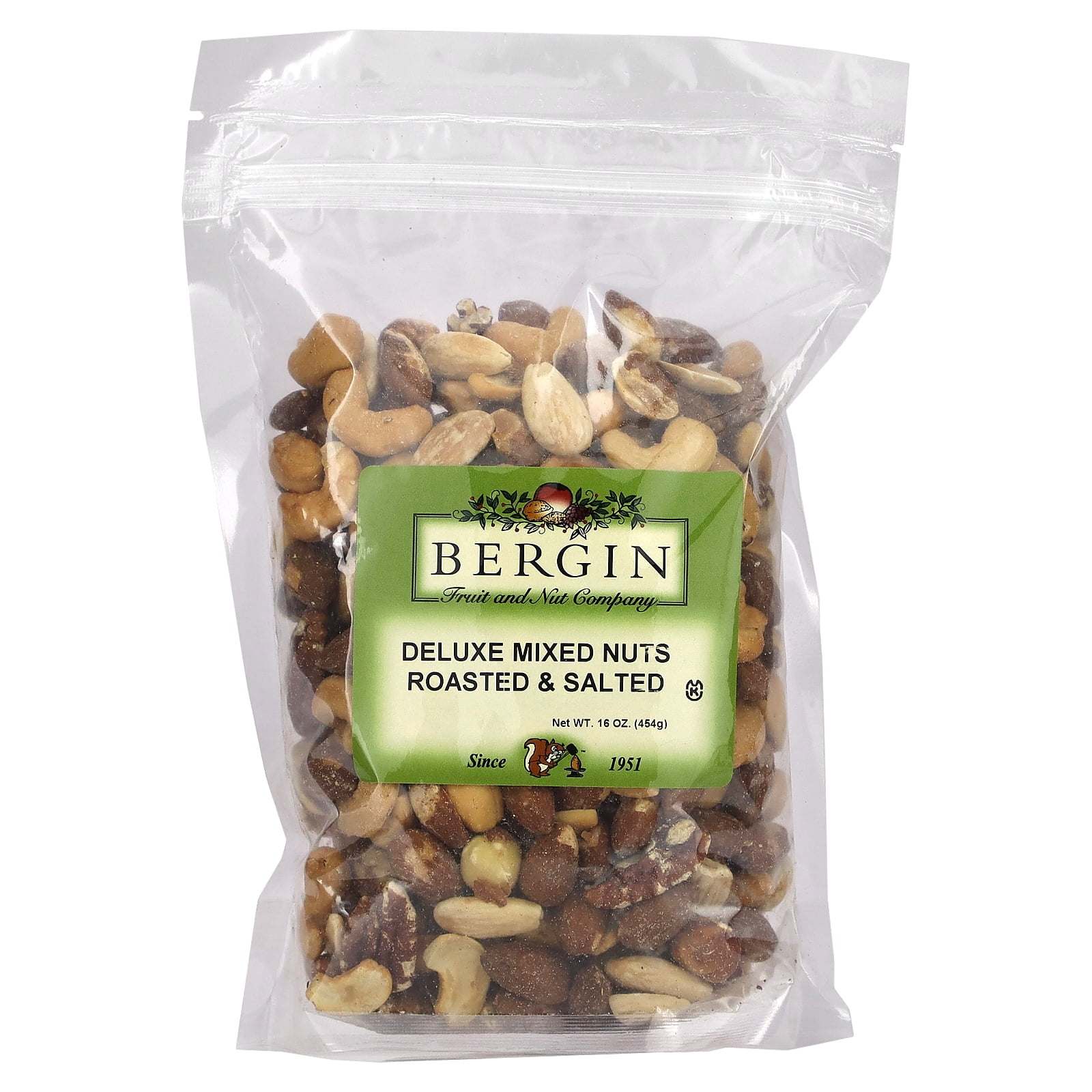Bergin Fruit and Nut Company, Deluxe Mixed Nuts, Roasted & Salted, 16 oz (454 g) Pack of 2 ...