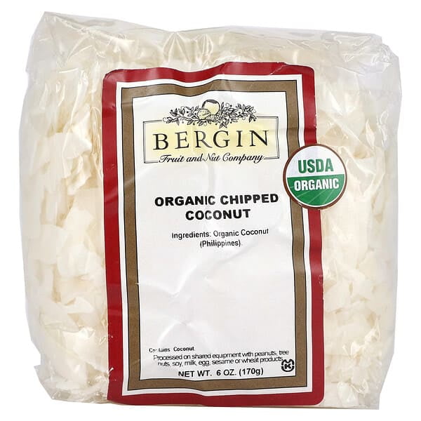 Bergin Fruit and Nut Company, Organic Chipped Coconut, 6 oz Pack of 2 ...
