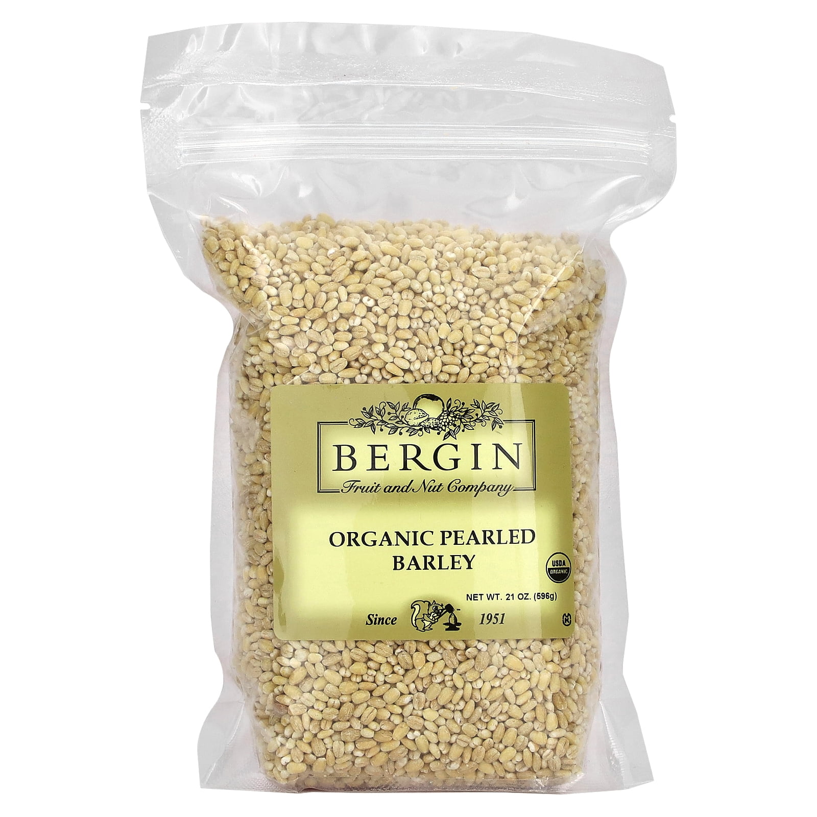 Bergin Fruit and Nut Company Organic Pearled Barley, 21 oz (596 g ...