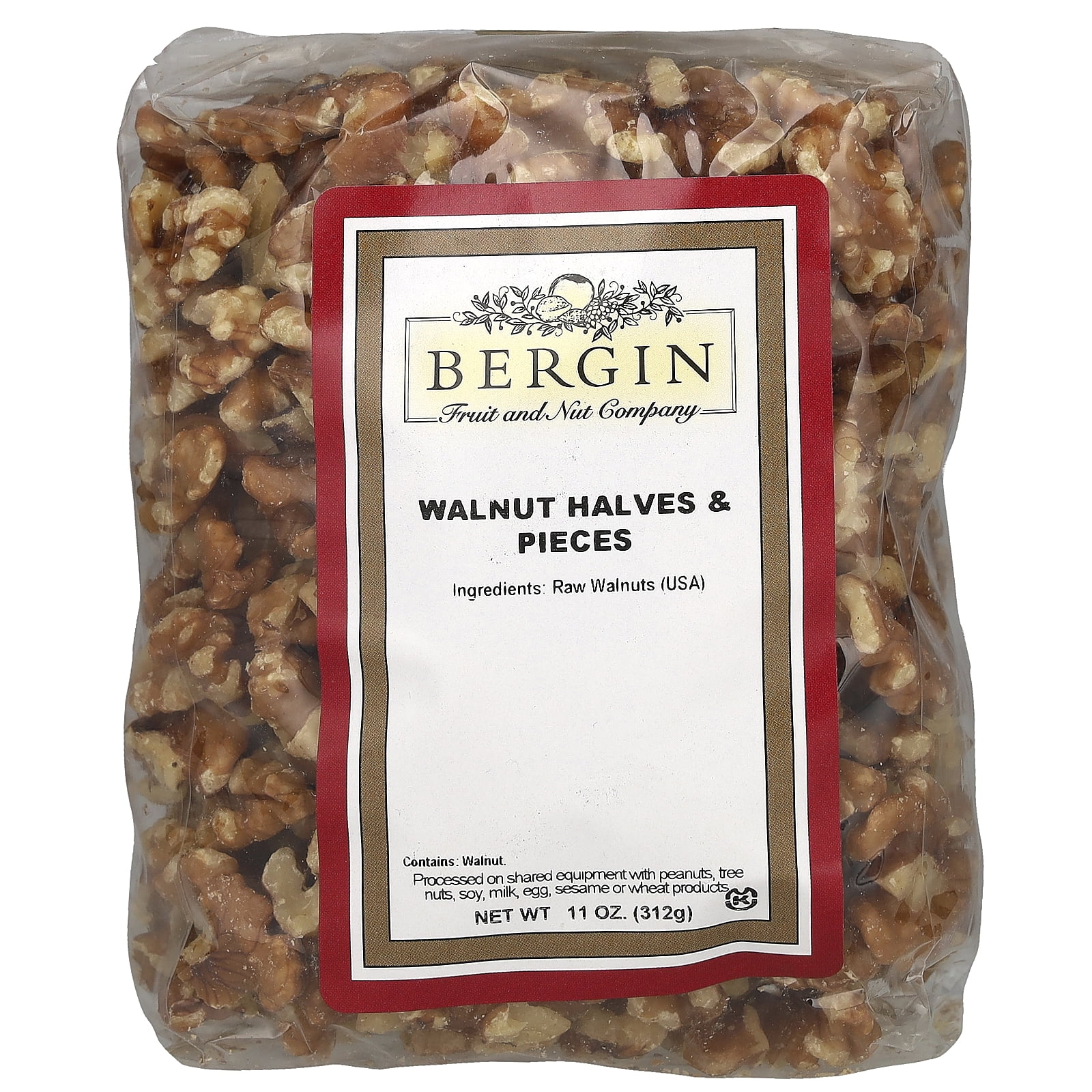 Bergin Fruit and Nut Company Walnut Halves and Pieces, 11 oz (312 g ...
