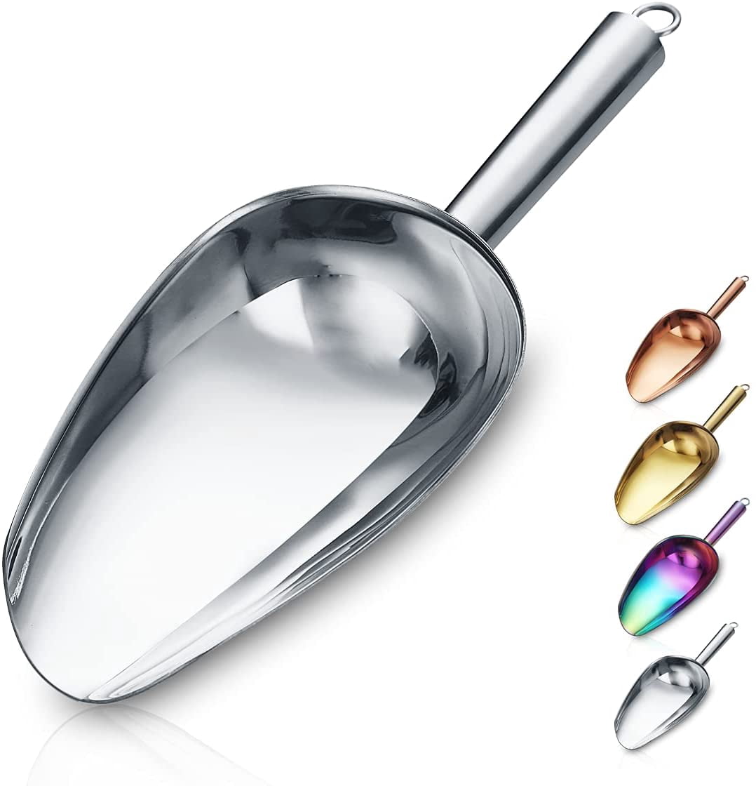 Berglander Stainless Steel Ice Scoop 6 OZ, Metal Ice Scooper For Ice ...