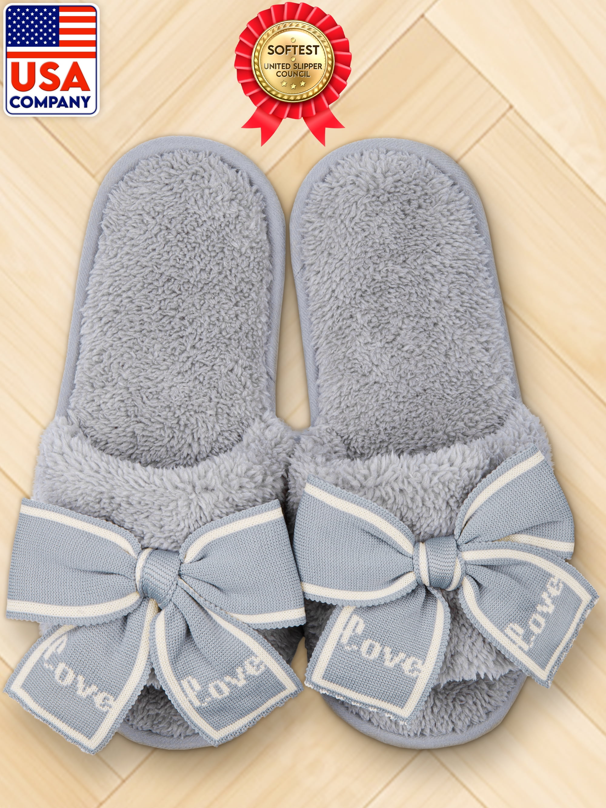 Bergman Kelly Fuzzy House Slippers for Women, Open Toe Fluffy Fur ...