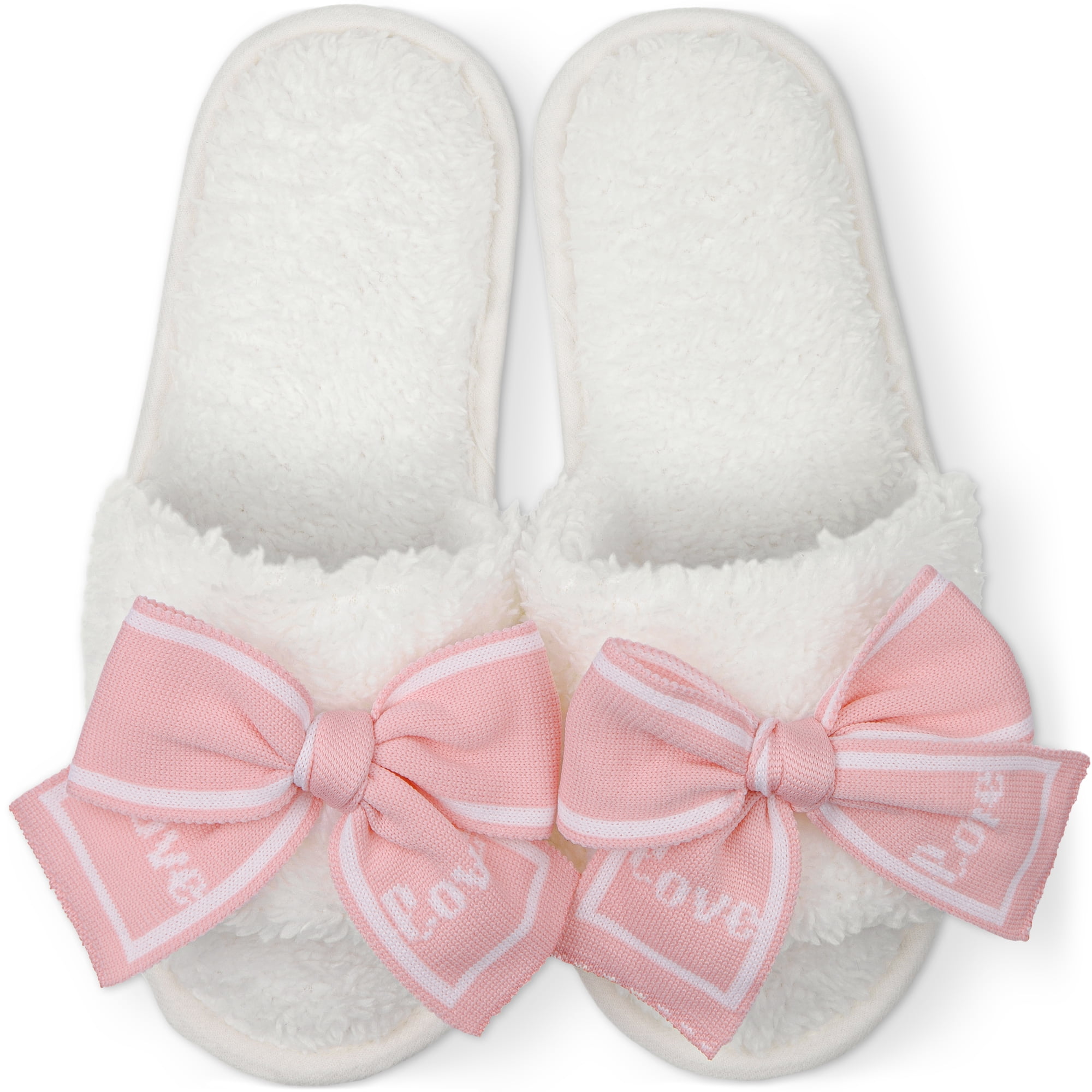 Bergman Kelly Fuzzy House Slippers for Women, Open Toe Fluffy Faux Fur ...