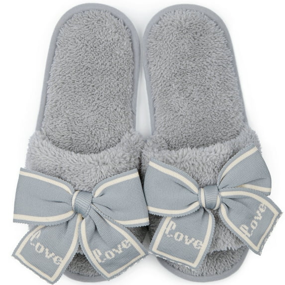 Bergman Kelly Fuzzy House Slippers for Women, Open Toe Fluffy Faux Fur ...