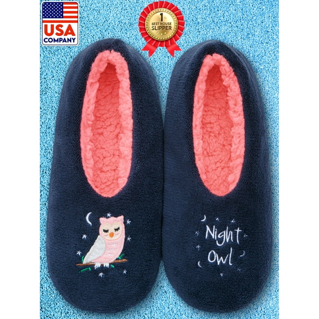 Bergman Kelly Fuzzy Soft Sole Non-Slip Indoor House Slippers for Women ...