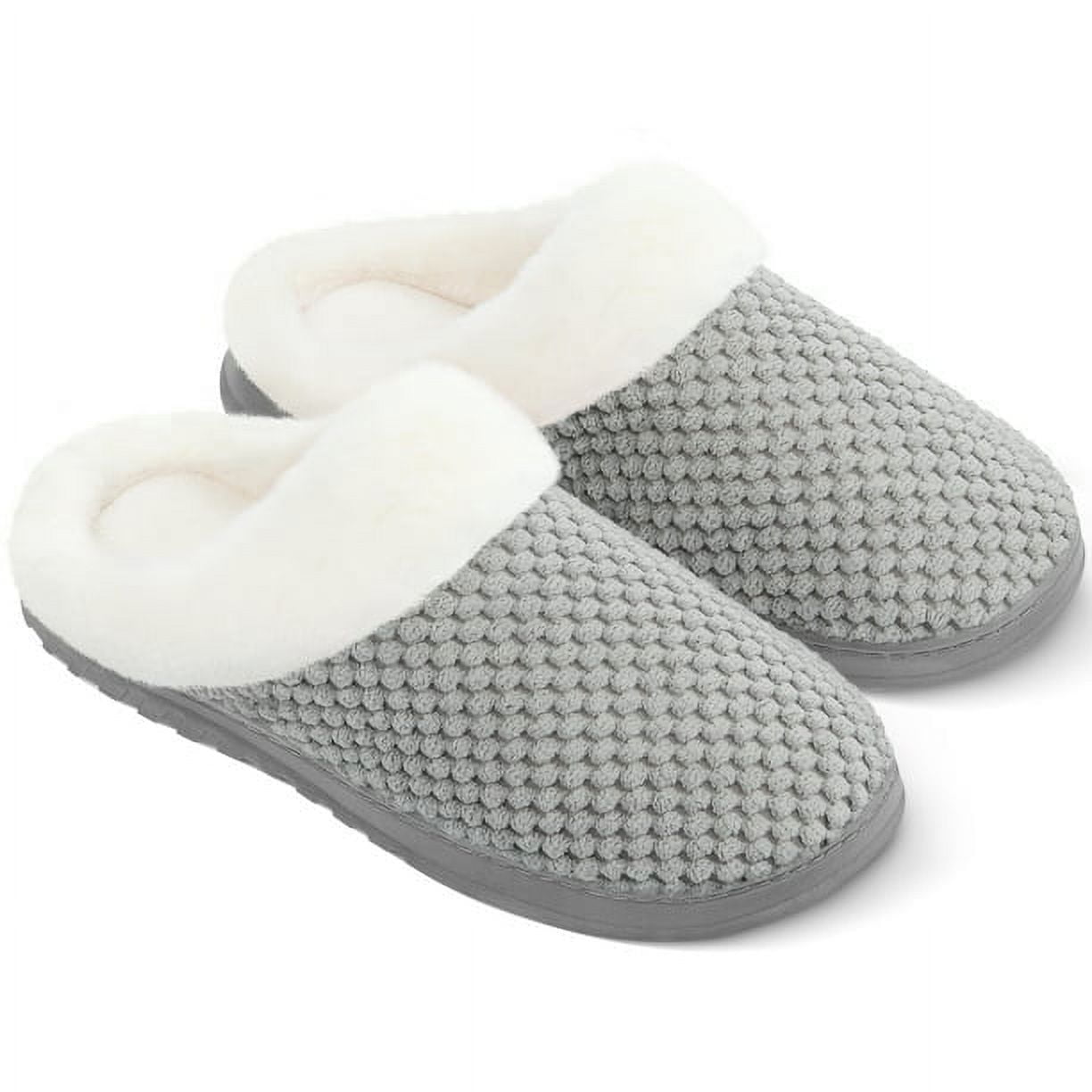 Bergman Kelly Women's Scuff Clog Slippers Coral Fleece Memory Foam ...