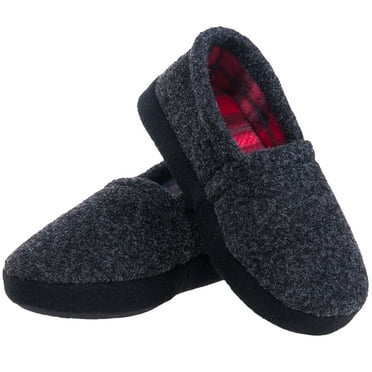 HOMEHOT Boys Slippers Comfy Memory Foam House Shoes Slip on Moccasin ...