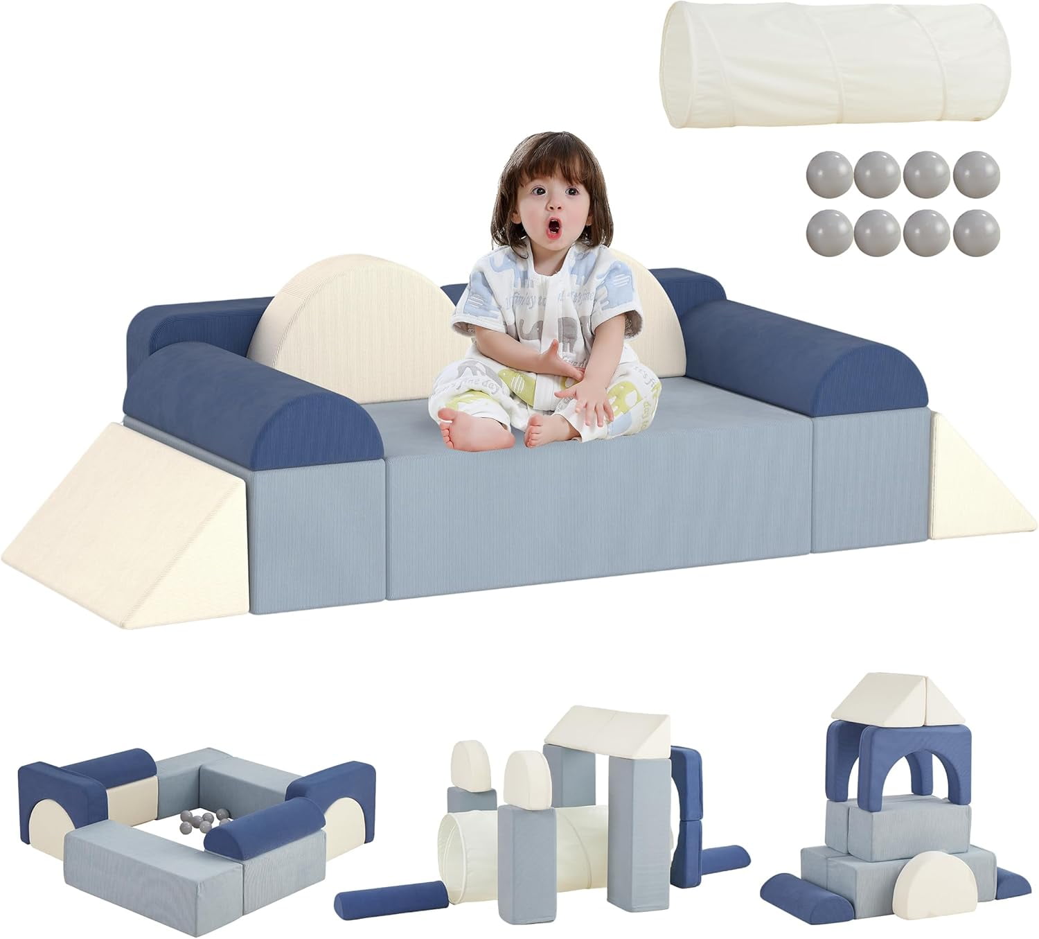 Beright Kids Play Couch, Nugget Couch for Toddlers, Kids Furniture for ...