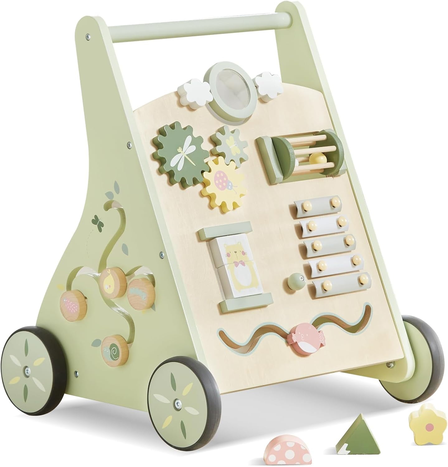 Beright Wooden Baby Walker Push and Pull Learning Activity Walker Kids ...