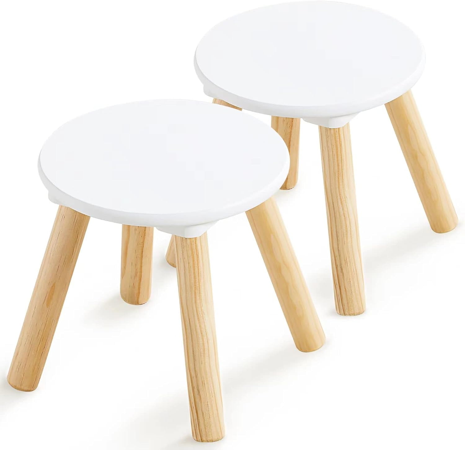 Beright Wooden Step Stool for Kids, 9 Inch Round Kids Chair fit with ...