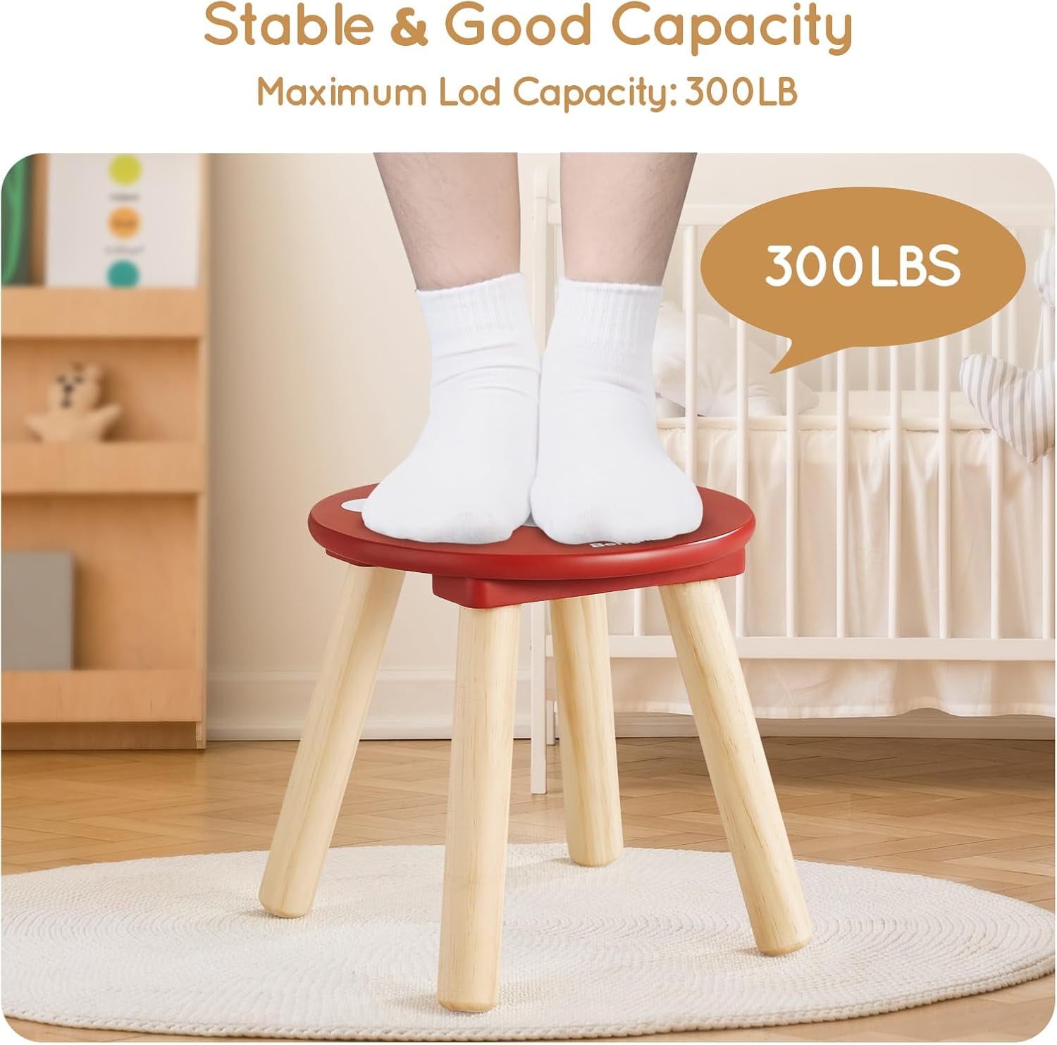 Beright Wooden Step Stool for Kids, Children's Stool Perfect Matched ...