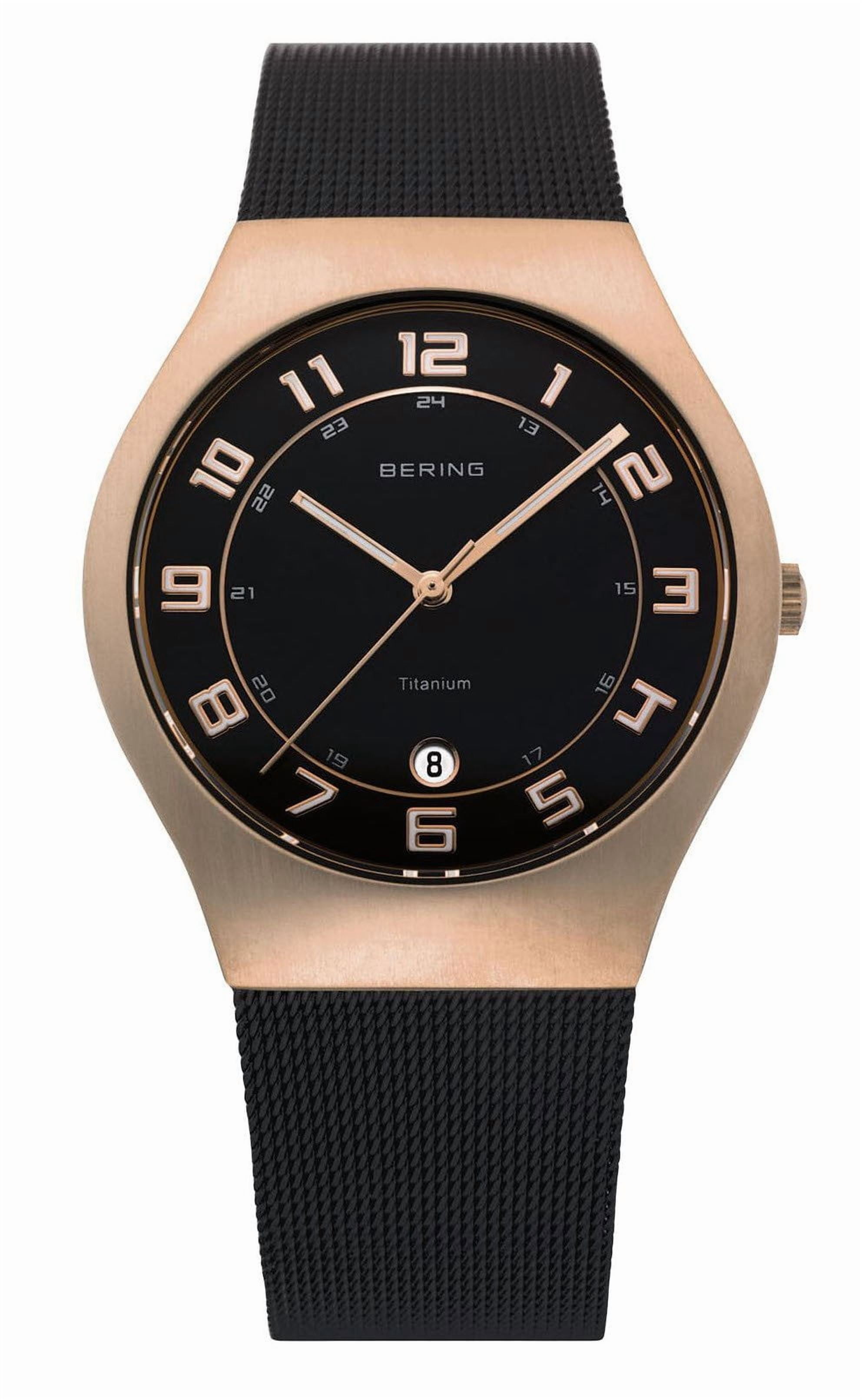 Bering Men's 11937-262 Titanium Unisex Watch Black Milanese Strap Rose ...