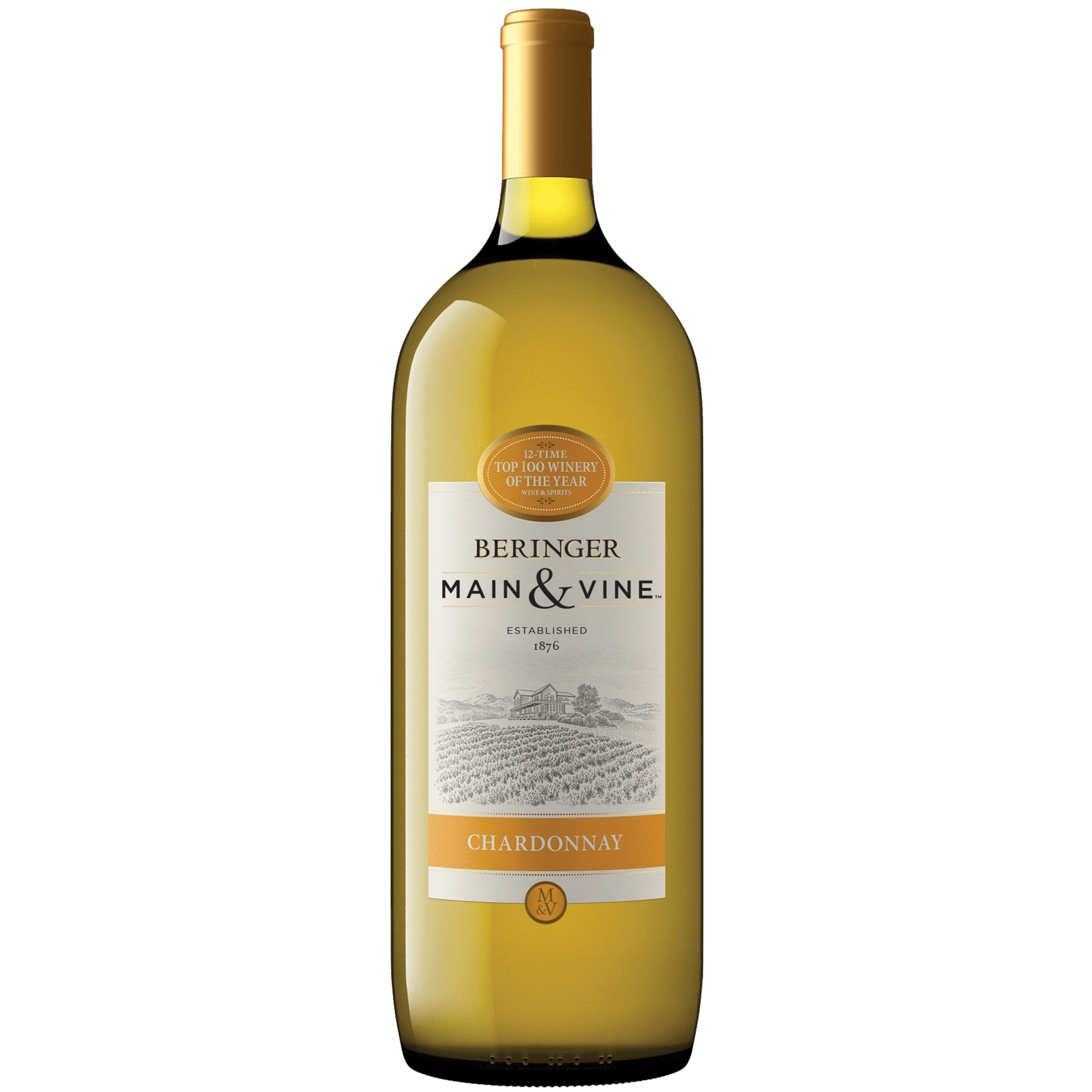 Beringer Main & Vine Chardonnay California White Wine, 1.5 L Bottle, 13 ...