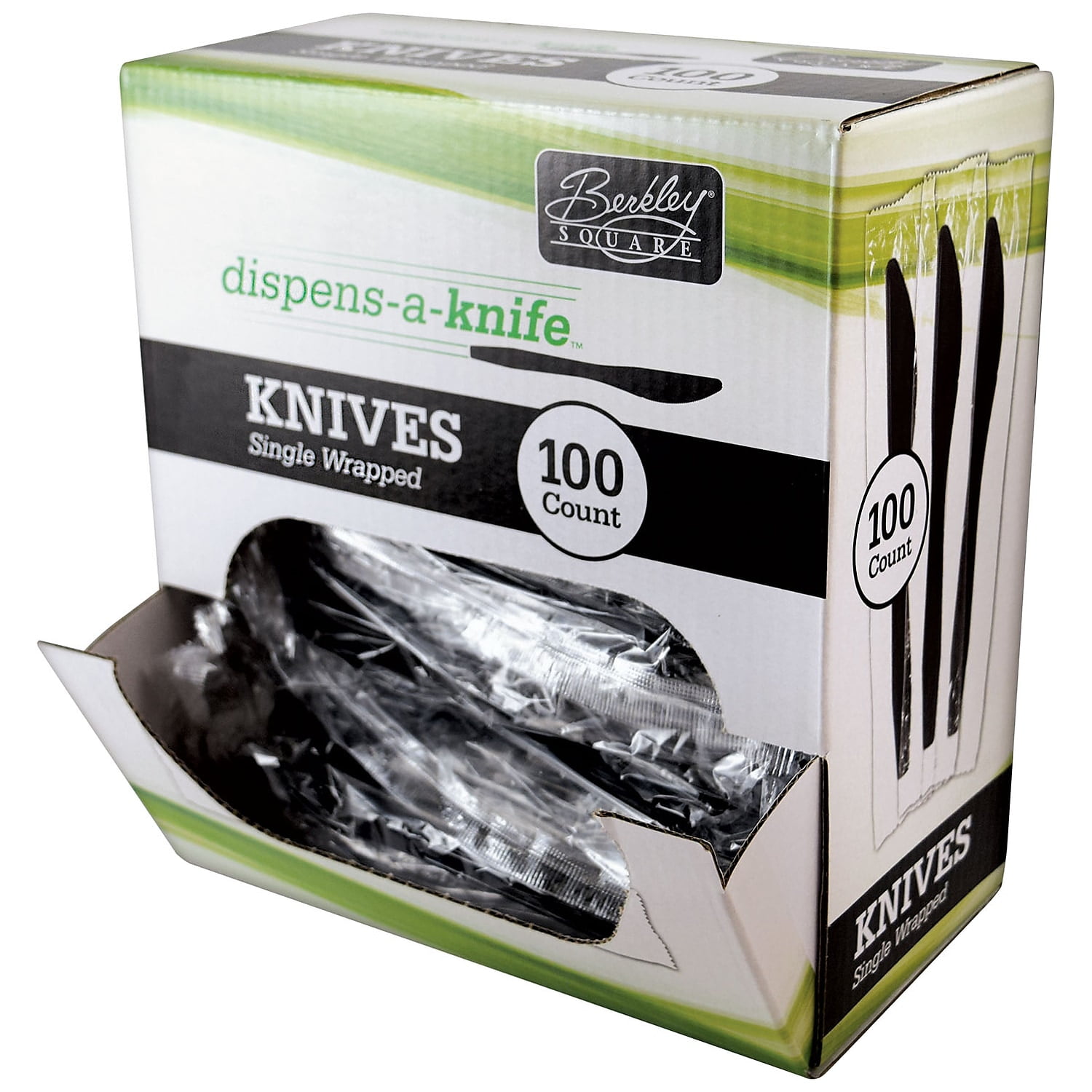 Berkley Square Dispens-a-Knife Polystyrene Knife Medium-Weight Black ...