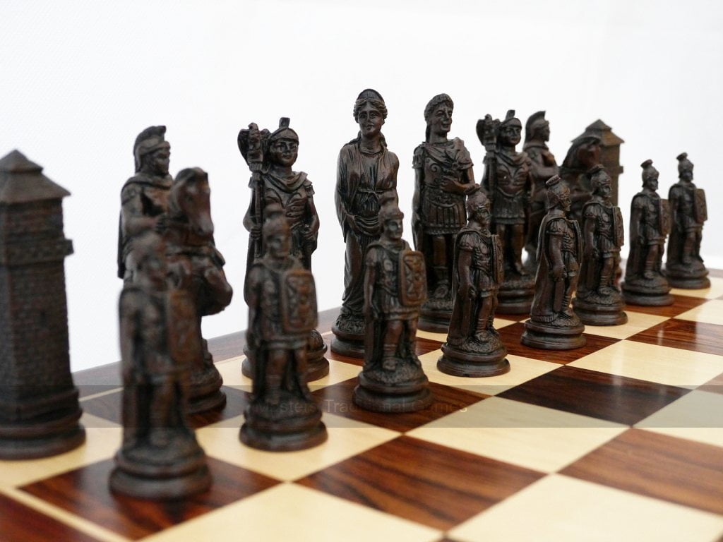 Berkeley Chess Roman Ornamental Chess Set (cream and brown, board not ...