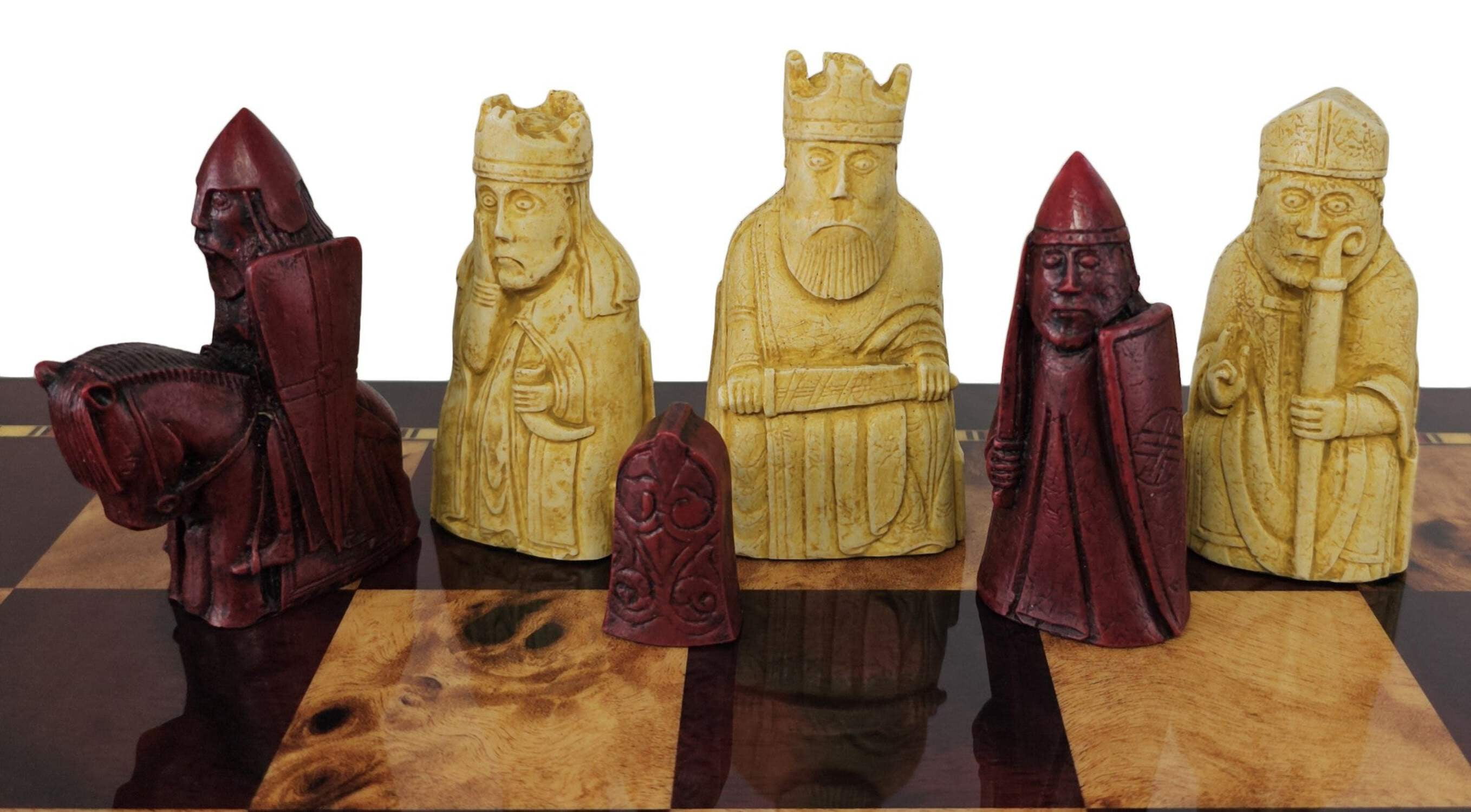 Berkeley LARGE Red Isle of Lewis Medieval Times Chess Men Set No Board ...