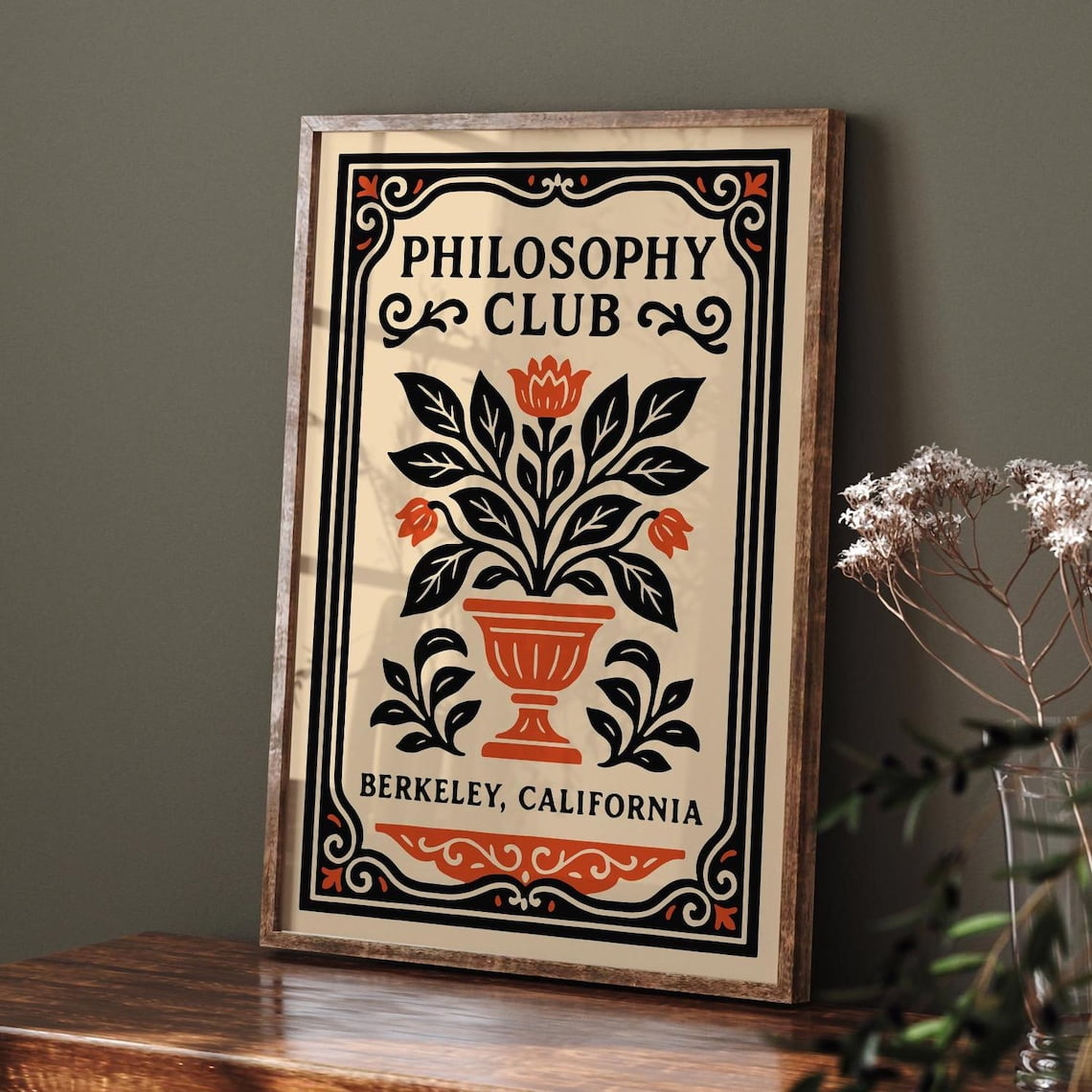 Berkeley Philosophy Club Poster: Elegant Vintage Academic Wall Art ...
