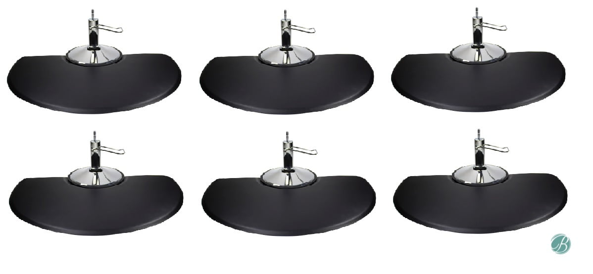 Berkeley Semi Circle Salon Mat 3' x 5' (Set of 6) BLACK Anti-fatigue ...