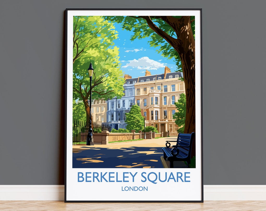 Berkeley Square Wall Art Travel Poster, Travel Print Of Berkeley Square ...