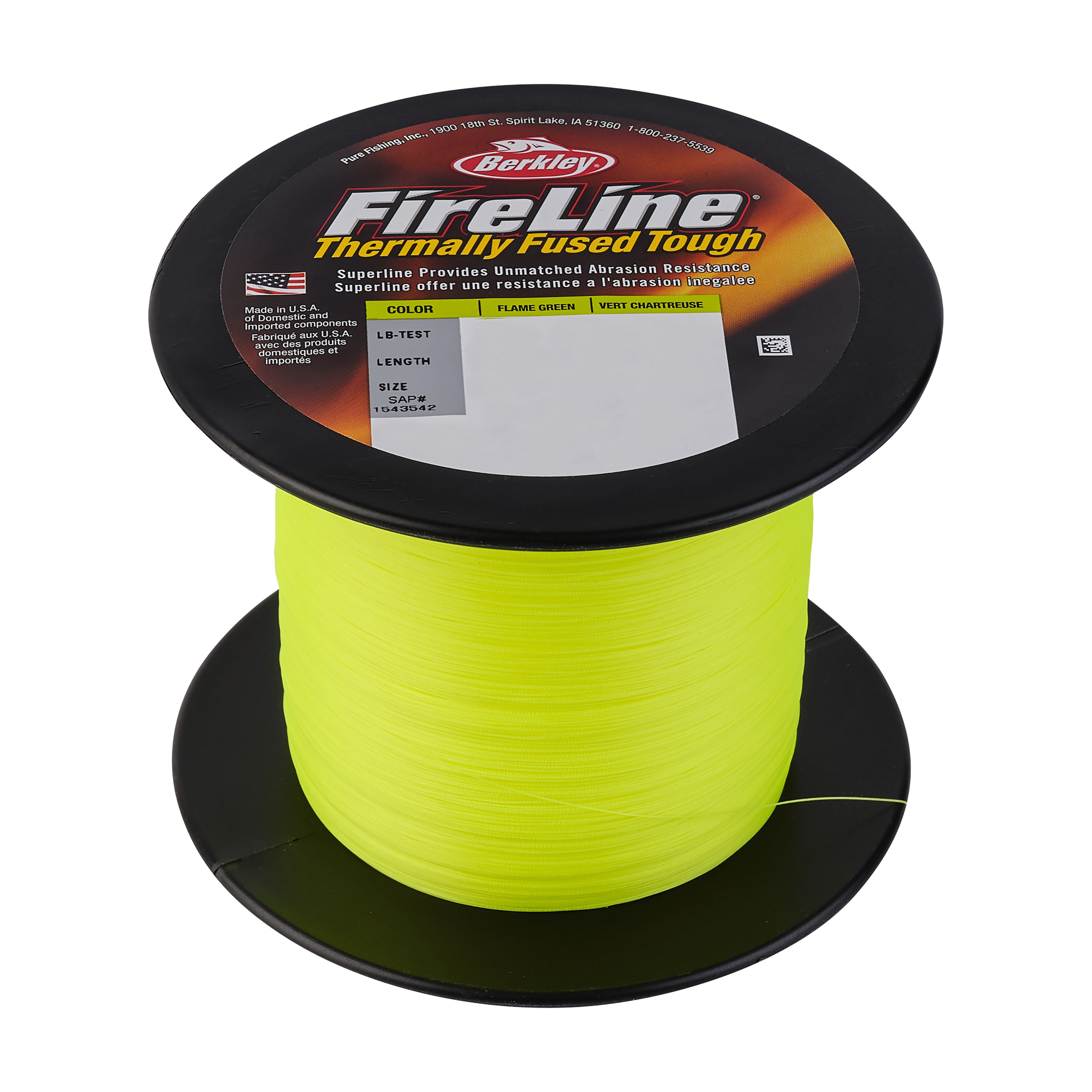 Berkley FireLine® Fishing Line, Flame Green, 10 lb Test Strength, 1500 ...