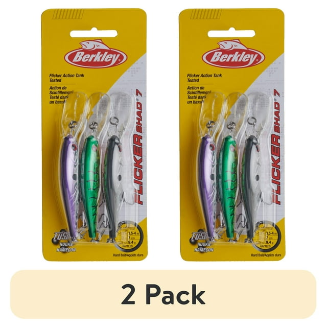 (2 pack) Berkley Flicker Shad Fishing Lure 3 Pack, Assorted Colors ...