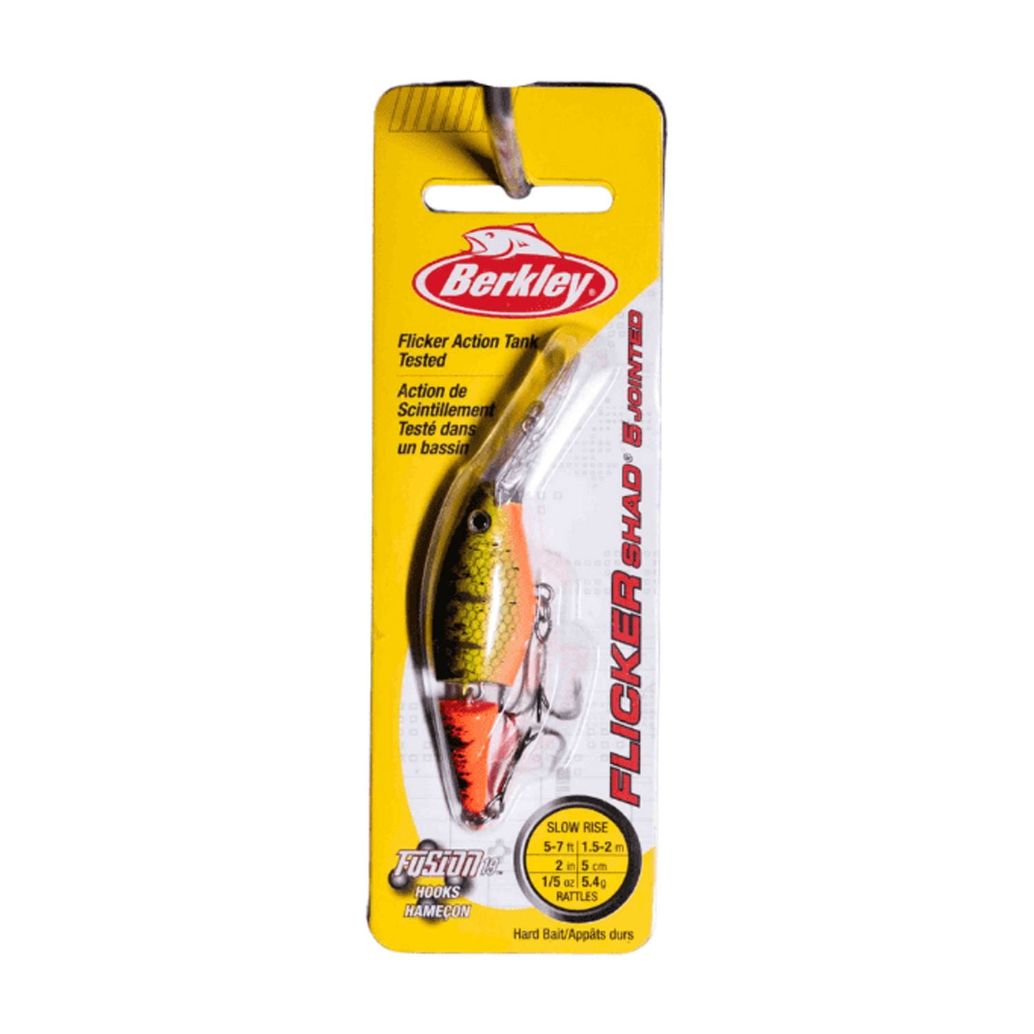 Berkley Flicker Shad Jointed Fishing Lure, Firetail Hot Perch, 1/5 oz ...